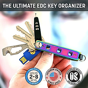 Keyport Pivot 2.0 Stainless Steel Key Organizer - Premium Key Organizer Keychain | Compact Key Holder with KeyportID Lost & Found | Minimalist Modular EDC Keychain | Stainless Steel