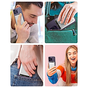 SOFTGAS Magnetic Phone Wallet for Apple MagSafe, Card Wallet Holder for iPhone 15 Pro Max/15 Plus/15 Pro/15, 14 Pro Max/14 Plus/14 Pro/14, 13 Pro Max/13 Pro/13, 12 Pro Max/12 Pro/12, Snow White