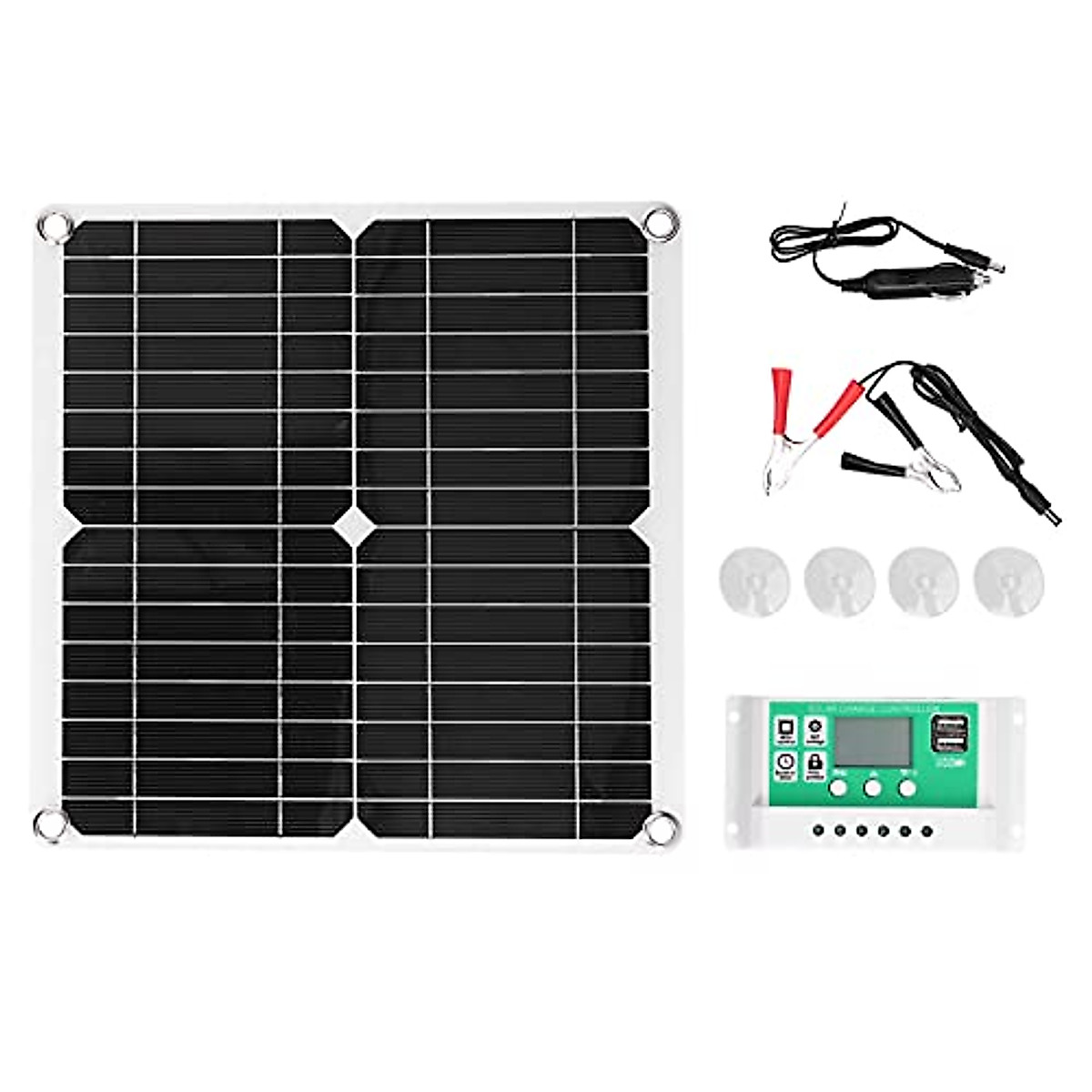 Solar Panel Kit Photovoltaic Panel 40A Controller 40W Dual Outdoor 18V Flexible Charge Controller Port with Usb Silicon Module for Monocrystalline Power Bank Controller Rated