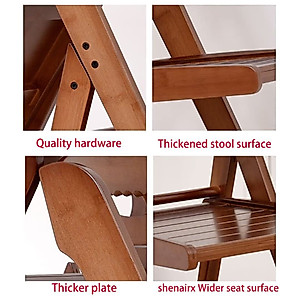 Shenairx Bamboo Folding Chairs, Fully Assembled Folding Chair, Indoor and Outdoor Wedding Chair Wooden Slatted Seat for Dining Room Kitchen Balcony Wedding Occasion Events,1ps(Natural Color)