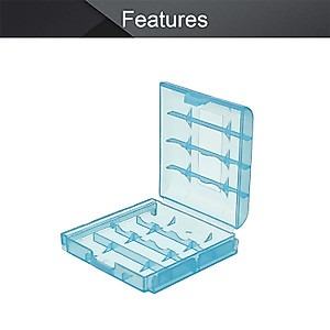 Bettomshin 4 x AA/AAA Battery Storage Case Holder Organizer Box Blue 10Pcs