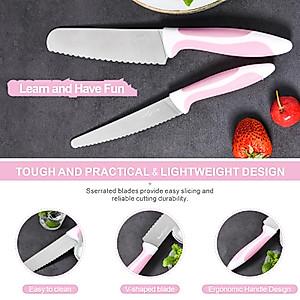 kiddi cookie Serrated Knife Serrated Bread Knife Stainless Steel Serrated Kitchen Knife Tomato Knife Lettuce Knife 6" Pink