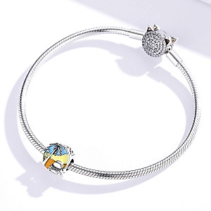 I Love Summer Charm Heart Charm,925 925 Sterling Silver Holiday at the Beach Charm fit Fashion Pandora Style Bracelet (Silver Palm tree & Summer Journey)