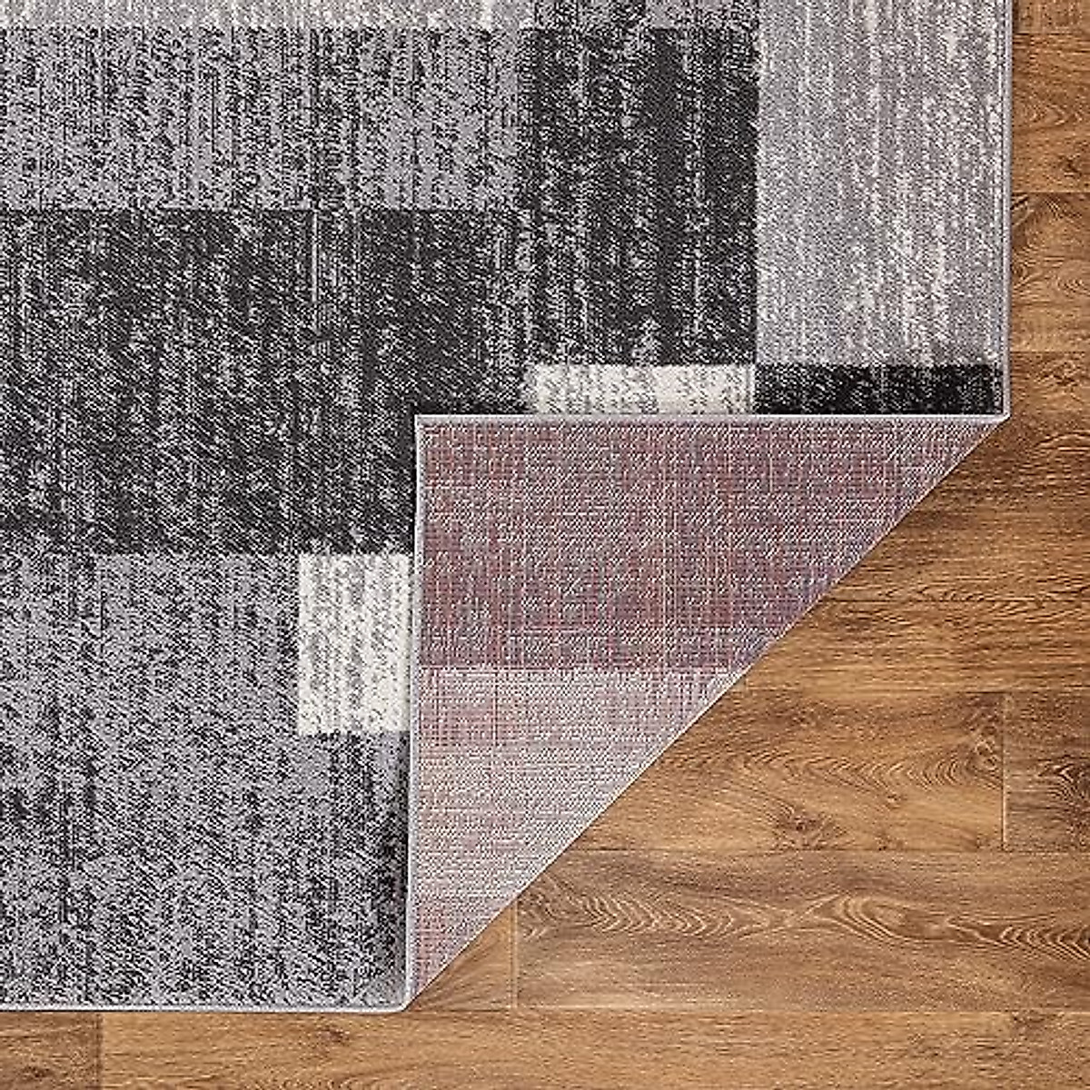 Rugshop Oslo Modern Geometric Boxes Area Rug 7'10" x 10' Gray