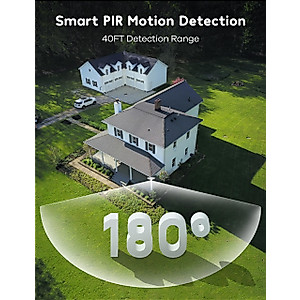 winees Floodlight Camera, Wired 2K HD Dual-Lens Outdoor Security Camera, 180 Degree Panoramic Motion Detection, 3000 Lumens, Color Night Vision, 110dB Siren, 2-Way Audio (White)