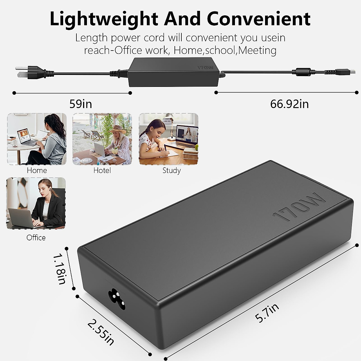 170W ThinkPad Charger Fit for Original Lenovo ThinkPad P50 P51 P52 P53 P70 P71 P73 SA10R16886 ADL170SCC3A Laptop