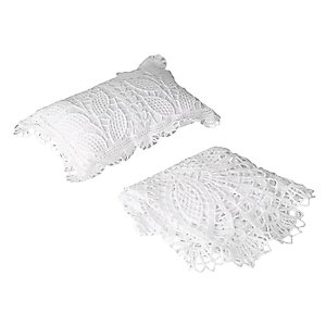 Baby Photography Blanket Pillow Set Newborn Photo Props Set Hollow Lace Round Blanket Pillow(White)