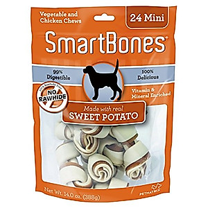 SmartBones Mini Sweet Potato Chews (24 Pack), SBSP-02002, Mini-24 pieces/pack