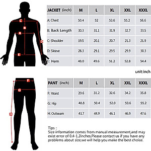 VIKAMAKA Waterproof Rain Suit for Men,Lightweight Rain Jackets and Pants Portable Reflective for Motorcycle Cycling Rain Gear