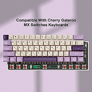 AHHC PBT Japanese Keycaps - Ocean Custom , 123 Keys XVX Profile Keycaps Full Set, for Cherry Gateron MX Switches Mechanical Keyboard (Purple)
