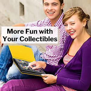 Sentinol 4 Pocket Card Binder - Collector Card Binder Hold 160 Cards Bounded in Thick Sleeves, Mini Pokemon Card Binder with Sleeves fits Football, Basketball Cards, Yugioh Cards (Yellow, 1 Pack)