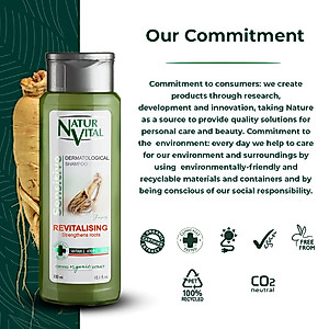 NaturVital Unisex Plant-based Ginseng & Ginger Hair Revitalizing Shampoo 300ml Natural & Organic