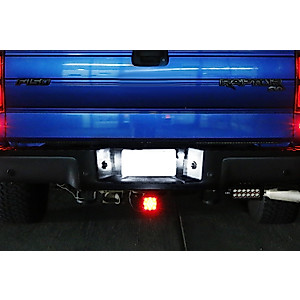 iJDMTOY OEM-Fit 3W Full LED License Plate Light Assembly Kit Compatible with Ford F150 Ranger Raptor Explorer Sport Trac, Powered by 3pcs Xenon White LED Diodes