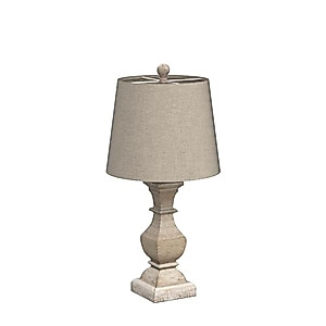 PoKat 20.5" Mid Century Table Lamp Sets of 2 for Living Room Retro Style Farmhouse Table Lamp for Bedroom Classic Beige Resin Bedside Night Light Lamps