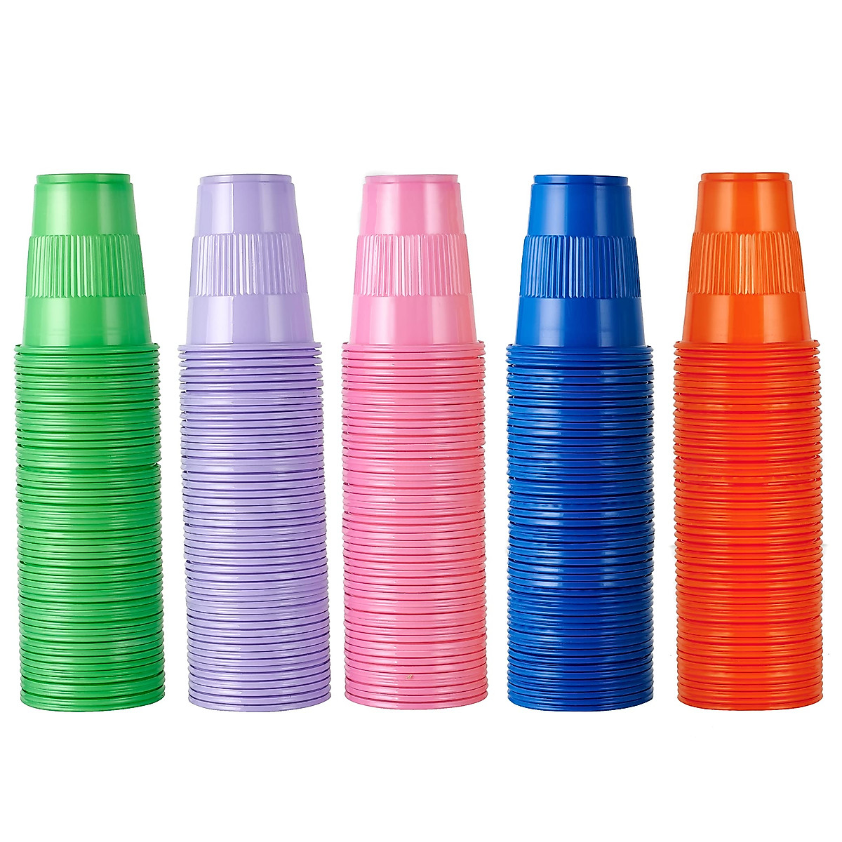 Lilymicky 500 Pack 5 oz Plastic Cups, Disposable Drinking Cups, Bathroom Cups in Assorted Colors Can Be Used As Tasting Cups, Party Tumblers, Jelly Party Shot Cups, and Dental Cups