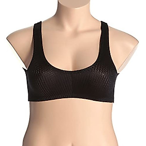 Leading Lady Women's Plus-Size Zig-Zag Weave Sleep Leisure Bra, Black, 50 B/C/D