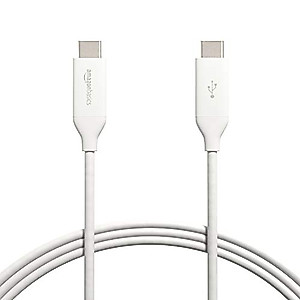 Amazon Basics 100W USB-C to USB-C 3.1 Gen 1 Cable with Power Delivery - 6-Foot, White