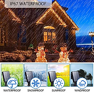 Solar String Lights Outdoor 46ft 100LED Crystal Globe Lights, Solar Powered with USB, IP67 Waterproof Patio Lights, 8 Modes, Outdoor Decoration for Pool Garden Patio Porch Party Christmas Wedding