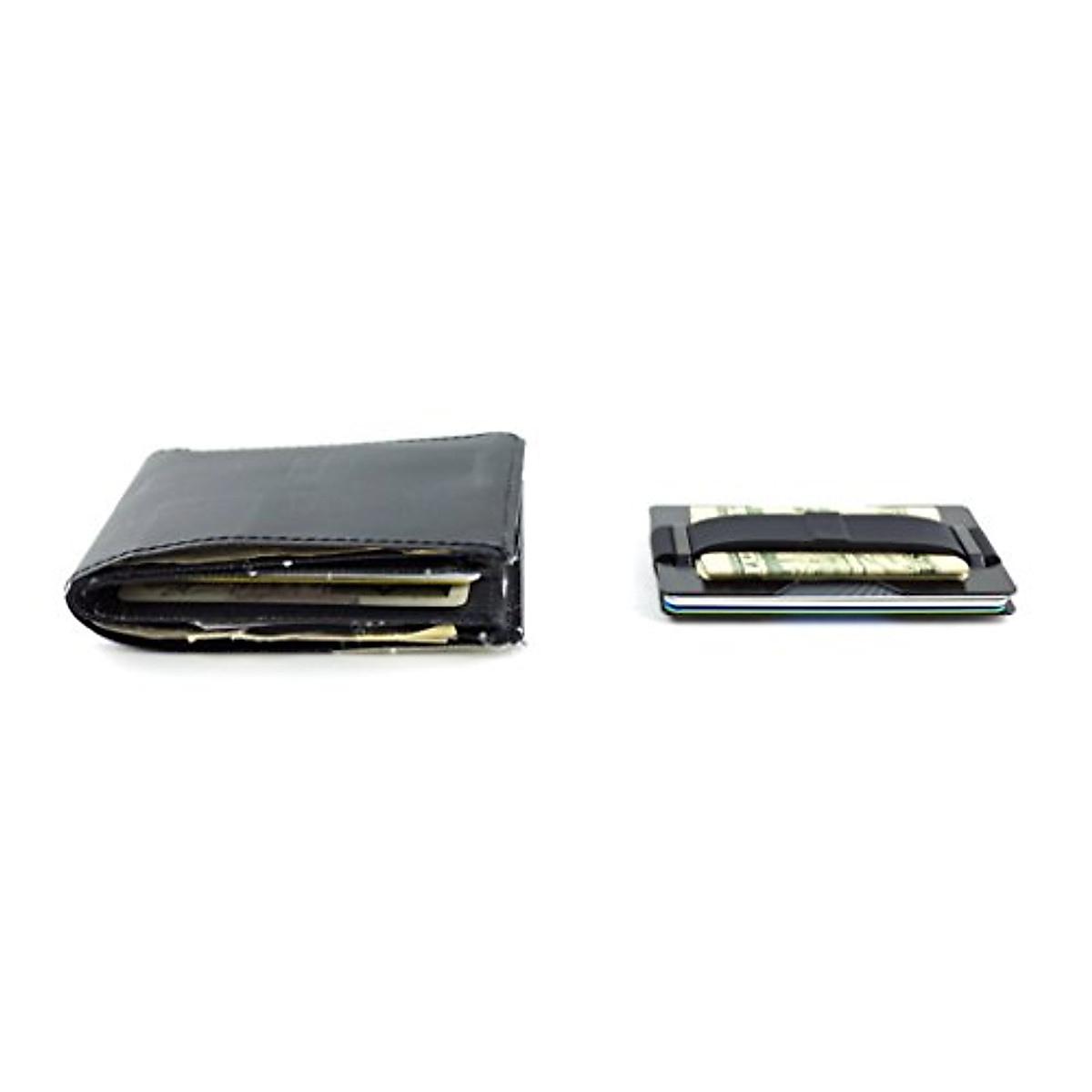 Radix One Black Steel - RFID Blocking Minimalist Front Pocket Ultra Thin Strong Wallet Money Clip Card Holder