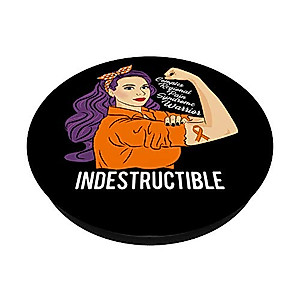 Complex Regional Pain Syndrome Warrior Indestructible CRPS PopSockets PopGrip: Swappable Grip for Phones & Tablets