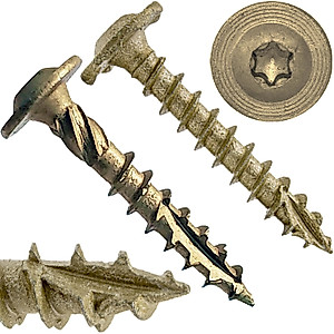 Jake Sales #14 x 1-1/2" Construction Lag Screw Exterior Coated Torx/Star Drive Heavy Duty Structural Lag Screw Far Superior to Common Lag Screws (100 Screw Count) Modified Truss Washer Head