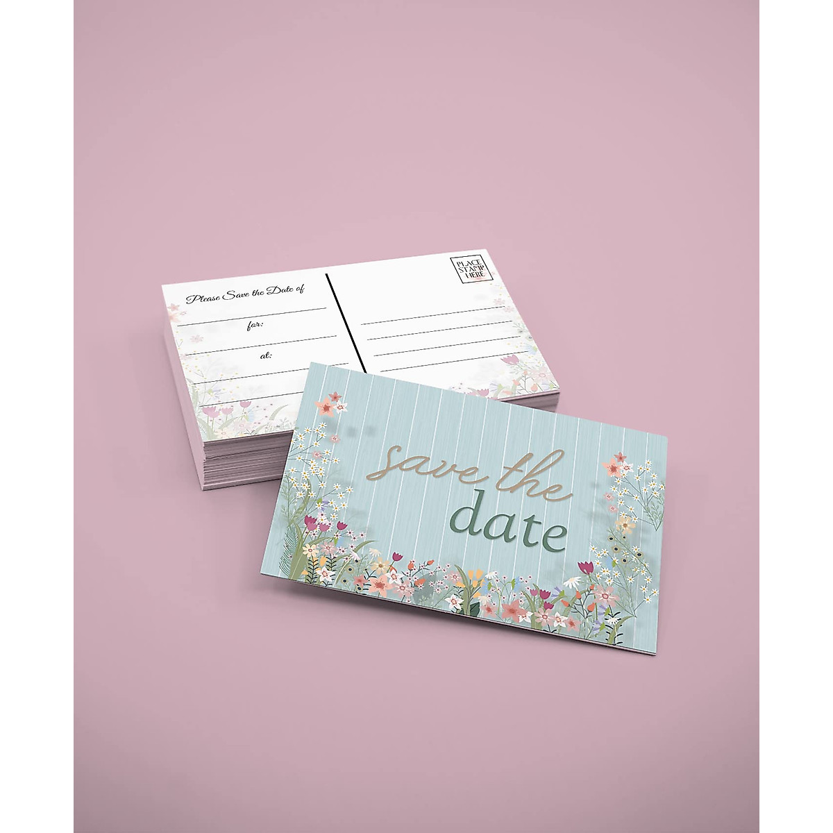 Stonehouse Collection | Wedding Save The Date Stationery Postcards | Wild Flower Save The Date Bridal Cards | (Save the Date)