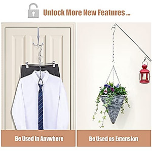 DTICON Hangers Space Saving, Metal Chain Clothes Hanger Organizer with 8 Slots, Magic Foldable Multiple Hangers in One, Collapsible Vertical Space Saver Hangers for Closet Organizer (Pack of 6)