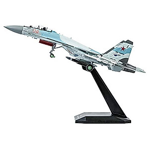 HANGHANG 1/100 Scale SU-35 Attack Plane Metal Fighter Military Model Fairchild Republic Diecast Plane Model for Gifts Blue