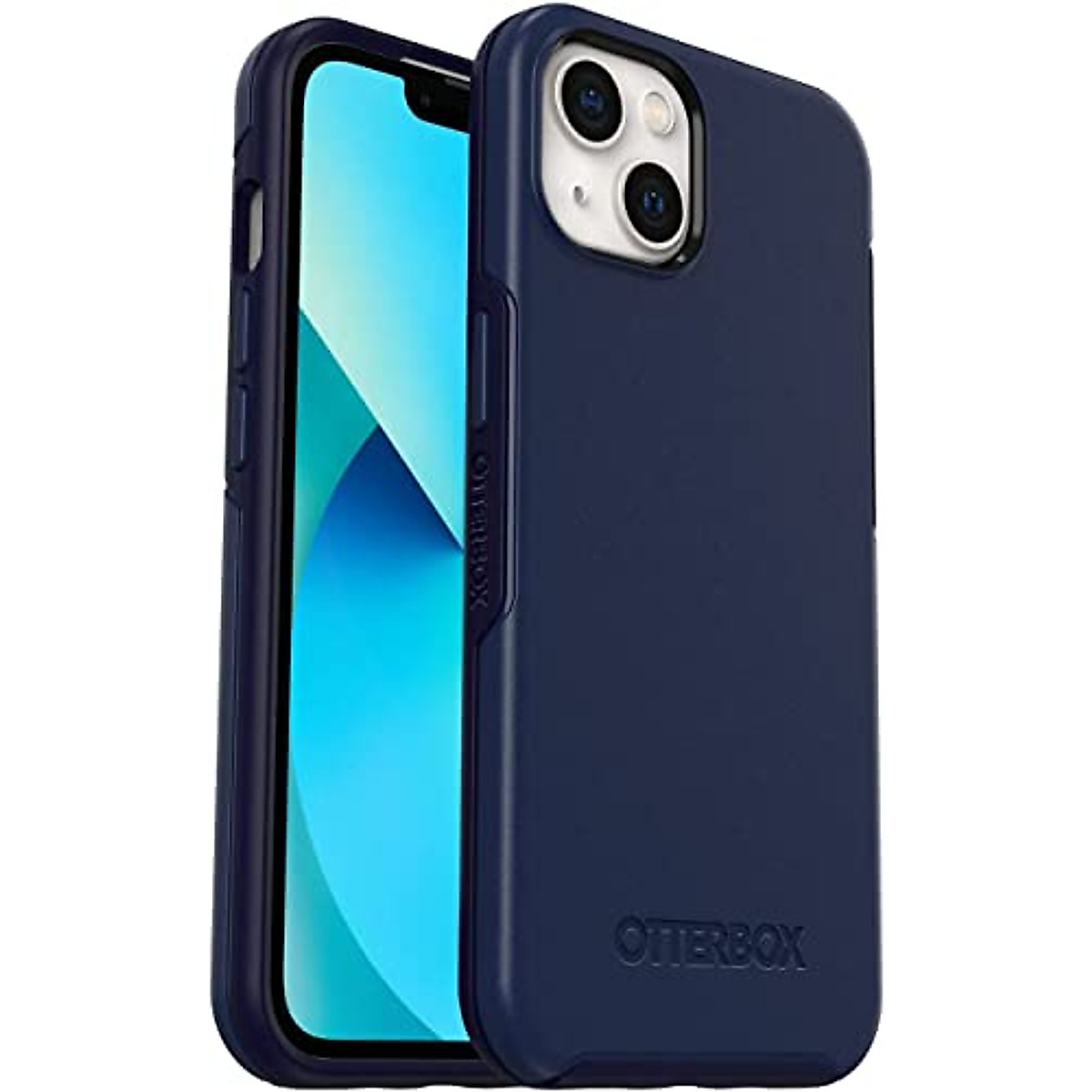 OtterBox iPhone 13 Symmetry Series+ Case - Navy Captain, Ultra-Sleek, Snaps to MagSafe, Raised Edges Protect Camera & Screen