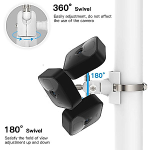 Blink Camera Pole Mounting Bracket, Lyeiaa All-New Blink Outdoor Blink XT2 Wall Mount Bracket Holder, Applicable Pipe Diameter Size 1.18-7.87 inch (30mm-200mm) (2 Pack-White)