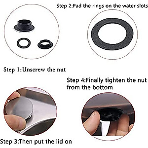 2 Pack Kitchen Sink Faucet Hole Cover Faucet Hole Cover Stainless Steel (Dia 1.22 to 1.57 Inch, Short)