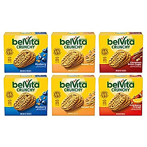 belVita Breakfast Biscuits Variety Pack, 4 Flavors, 6 Boxes of 5 Packs (30 Total Packs)