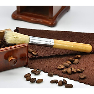 Coffee Grinder Brush Espresso Supply Maker Cleaning Brush, Wood Handle & Natural Bristles Dusting Brush Espresso Accessories for Home Kitchen Barista Tool