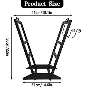 YANGSHUO Firewood Rack Indoor - 23-Inch Fireplace Firewood Holder with Kindling Holder，Heavy Duty Indoor Wood Log Rack
