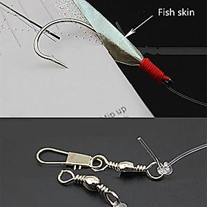 OriGlam Luminous Fishing Rigs with Real Fish Skin, Glow Beads & High Carbon Hooks for Fresh/Saltwater
