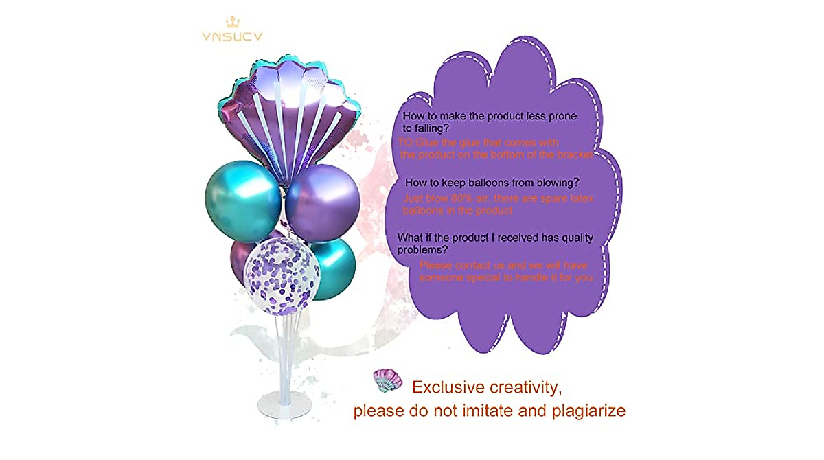 Mermaid Party Table Centerpiece Balloons Stand Kit