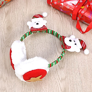 USHOBE Christmas Earmuffs Winter Furry Ear Warmer Foldable Winter Ear Covers Christmas Plush Earmuffs ()