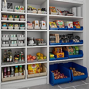 Akro-Mils 30164 Plastic Containers for Organizing and Storage Bins for Closet, Kitchen, Office, or Pantry Organization, 24-Inch x 6-1/2-Inch x 4-Inch, Clear, 6-Pack