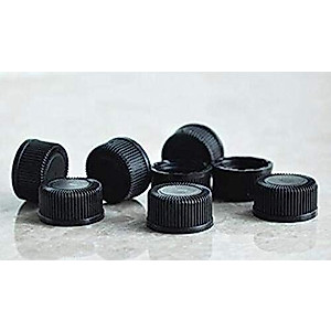 24PCS Empty Mini Amber Glass Essential Oil Bottles with Black Screw Cap and Orifice Reducer Sample Trial Packing Perfumes Lab Chemicals Cosmetic Containers Makeup Vials Travel Set(5ML/0.17OZ)