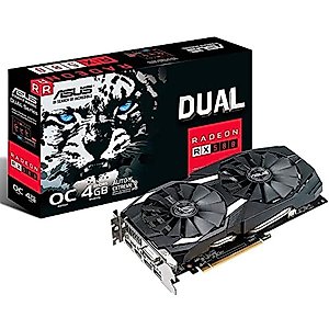ASUS Radeon RX 580 O4G Dual-Fan OC Edition GDDR5 DP HDMI DVI VR Ready AMD Graphics Card (DUAL-RX580-O4G)