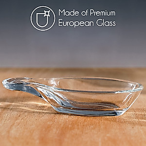 Crystalia Boutique Leaf Shape Glass Bowls Set for Kitchen Prep, Small Pinch Bowls, Clear Glass Cooking and Serving Bowls for Fruit, Sauce, Dipping and Candy Dishes, Mini Decorative Serveware Set of 6