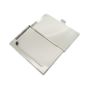 Mother of Pearl Business Card Case Credit Id Name Holder Travel Wallet Art Painting Design Metal Stainless Steel Engraved Slim Purse Pocket Cash Money Wallet (Almond Blossom)