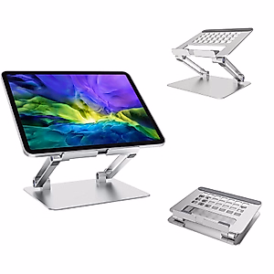 Tablet Stand, Adjustable Tablet Stand for Desk, Foldable ipad Stand, Foldable Tablet Holder with Hollow Design for Bigger Sized Phones and Tablets, Fits for All 4-13inch Tablets