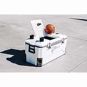 COHO 165QT Ice Chest Hard Cooler, Heavy Duty, High Performance Insulated Cooler with Fish Ruler, Removable Threaded Cup Holders, Magnetic Disc, Tie Down Loop, Easy Access Hatch