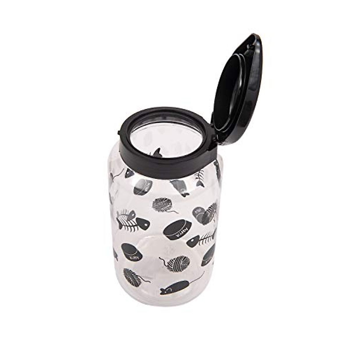 Lixit Food and Treat Storage Jars for Dogs, Cats, Small Animals and Birds (128oz, Cats - Black)