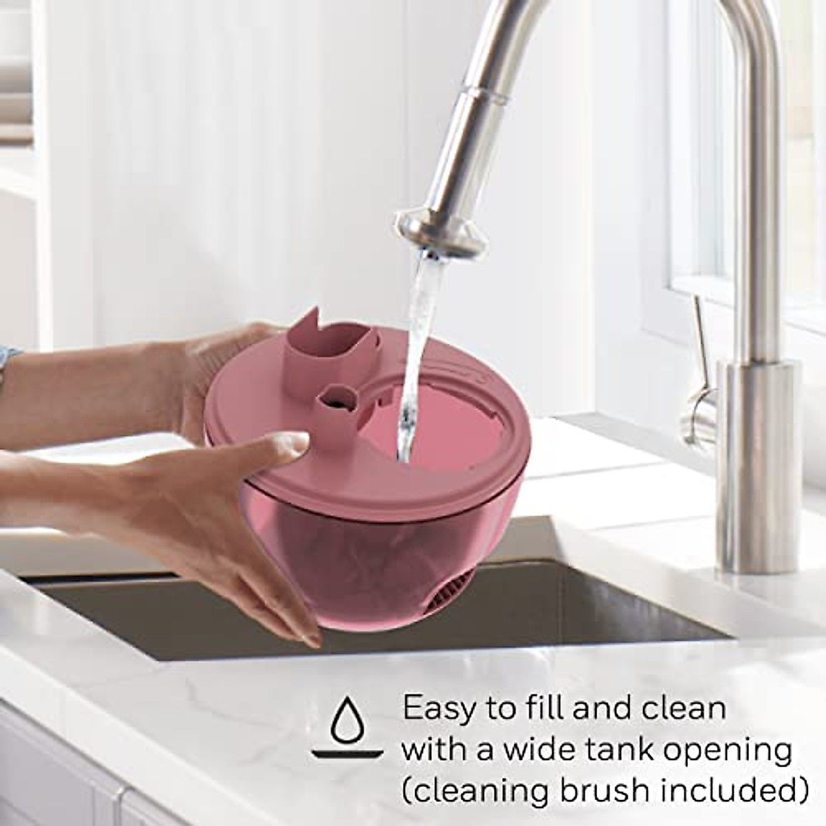 Honeywell Mini Cool Mist humidifier, Easy to Fill and Clean, humidifier for small Bedroom, Kids Rooms, or office. Ultra Quiet Operation and Auto Shut-Off - Rose, HUL525R