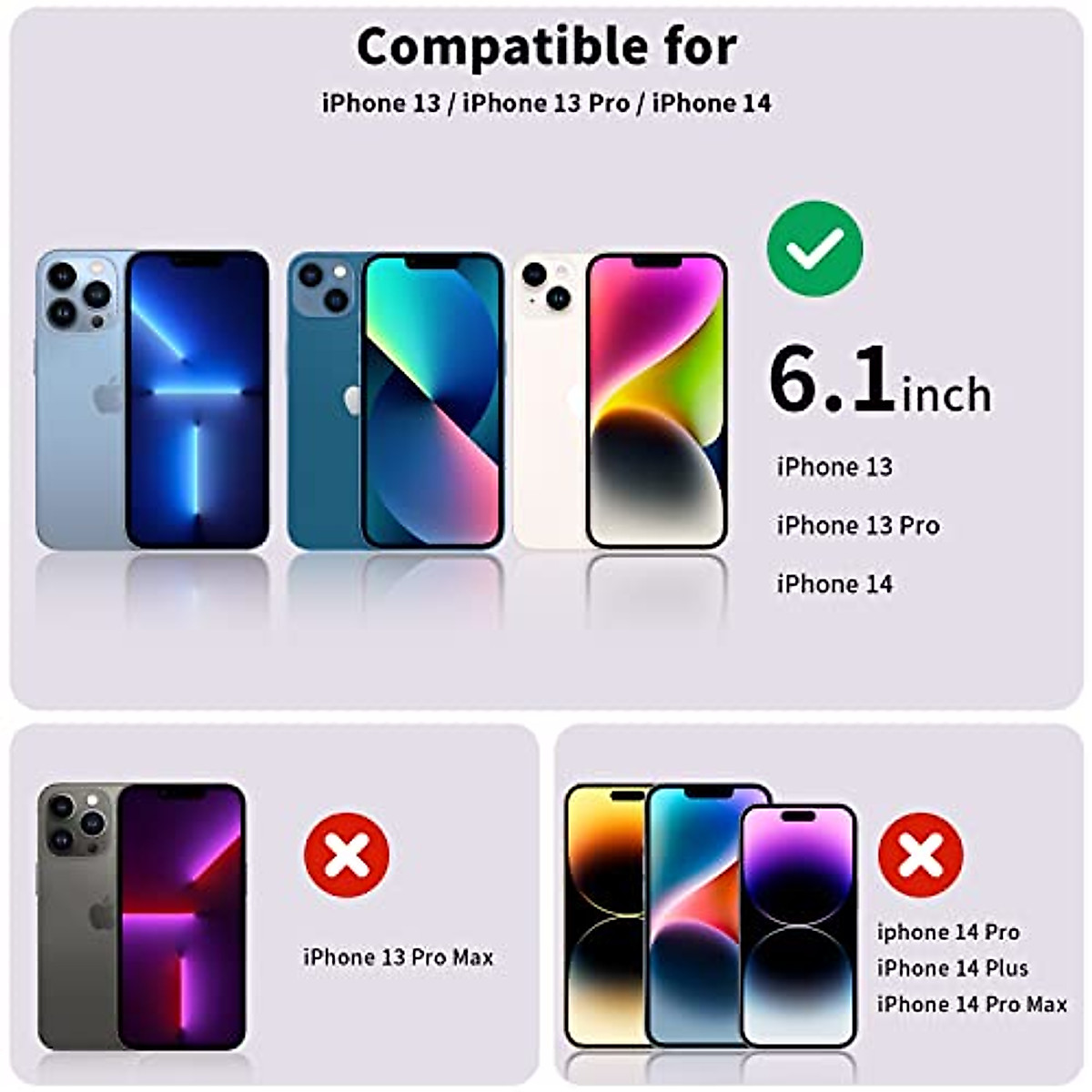 Fotbor for iPhone 14 & iPhone 13 & iPhone 13 Pro Privacy Screen Protector, 2 Pack Privacy Screen iPhone 14 & iPhone 13 & iPhone 13 Pro, Tempered Glass with Easy Installation Kit, Accessories 6.1 Inch