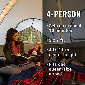 Coleman OneSource Rechargeable 4/6 Person Camping Tent with Airflow System & LED Lighting, Includes Rainfly, Tent Fan, Lights, and Interchangeable Battery Pack, Easy Setup Tent for Camping
