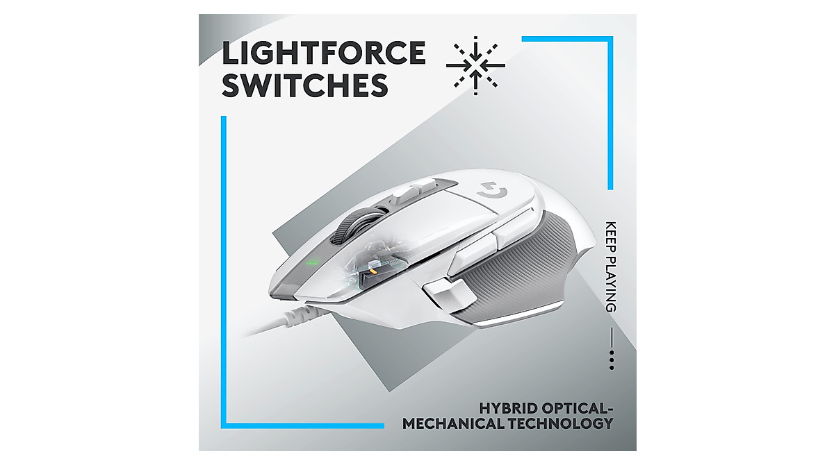 Logitech G502 X Wired Gaming Mouse with LIGHTFORCE Switches