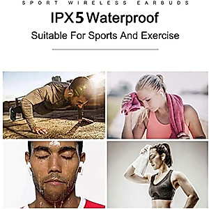 UCLL Wireless Headphones, Noise Canceling Bluetooth Headphones Stereo IPX5 Waterproof in-Ear Sports Bluetooth Headphones with Mini Charging Case and Built-in Microphon,for iPhone Android